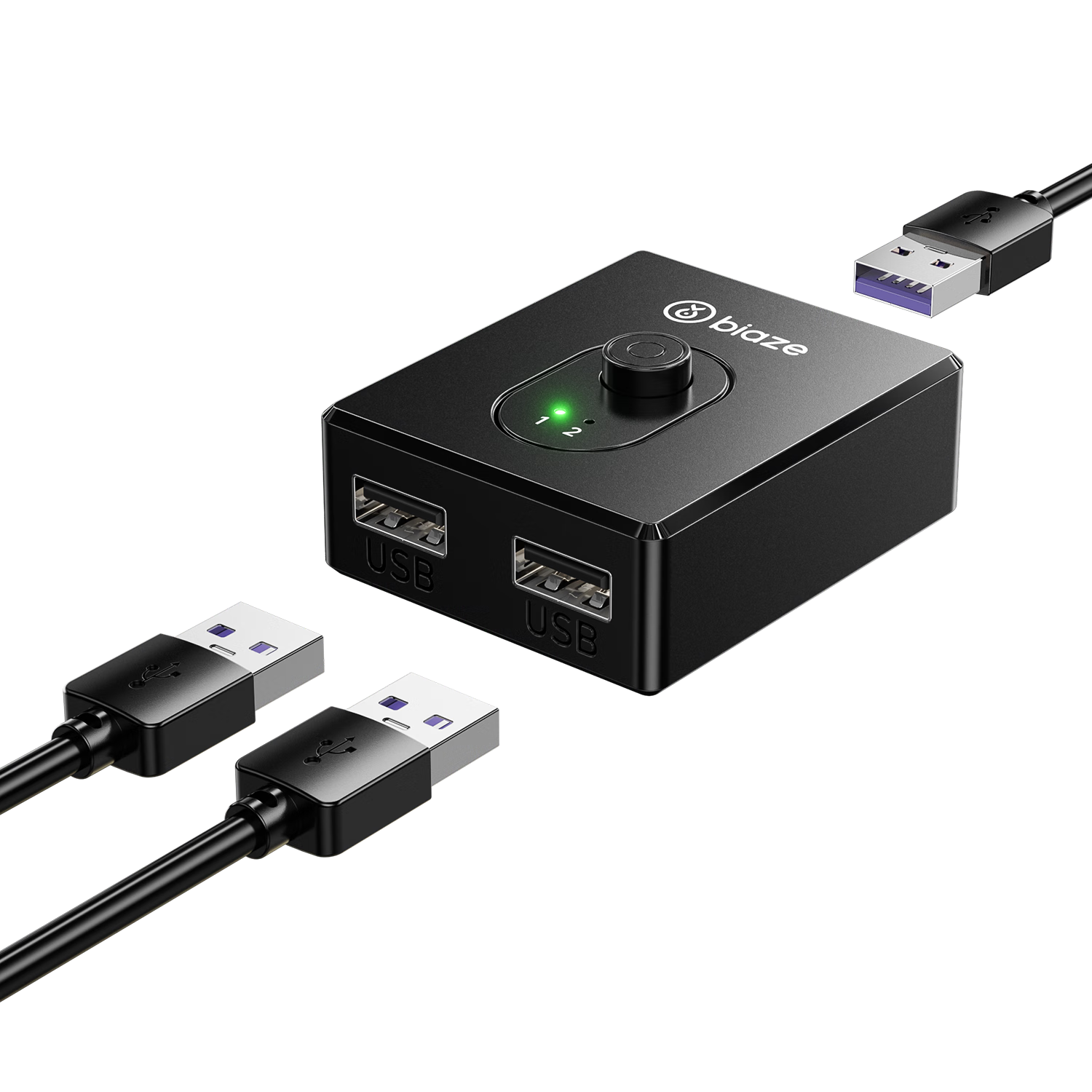 BIAZE USB-принтерный совместный переключатель 1-в-2-выхода двойной режим для двух компьютеров совместного использования