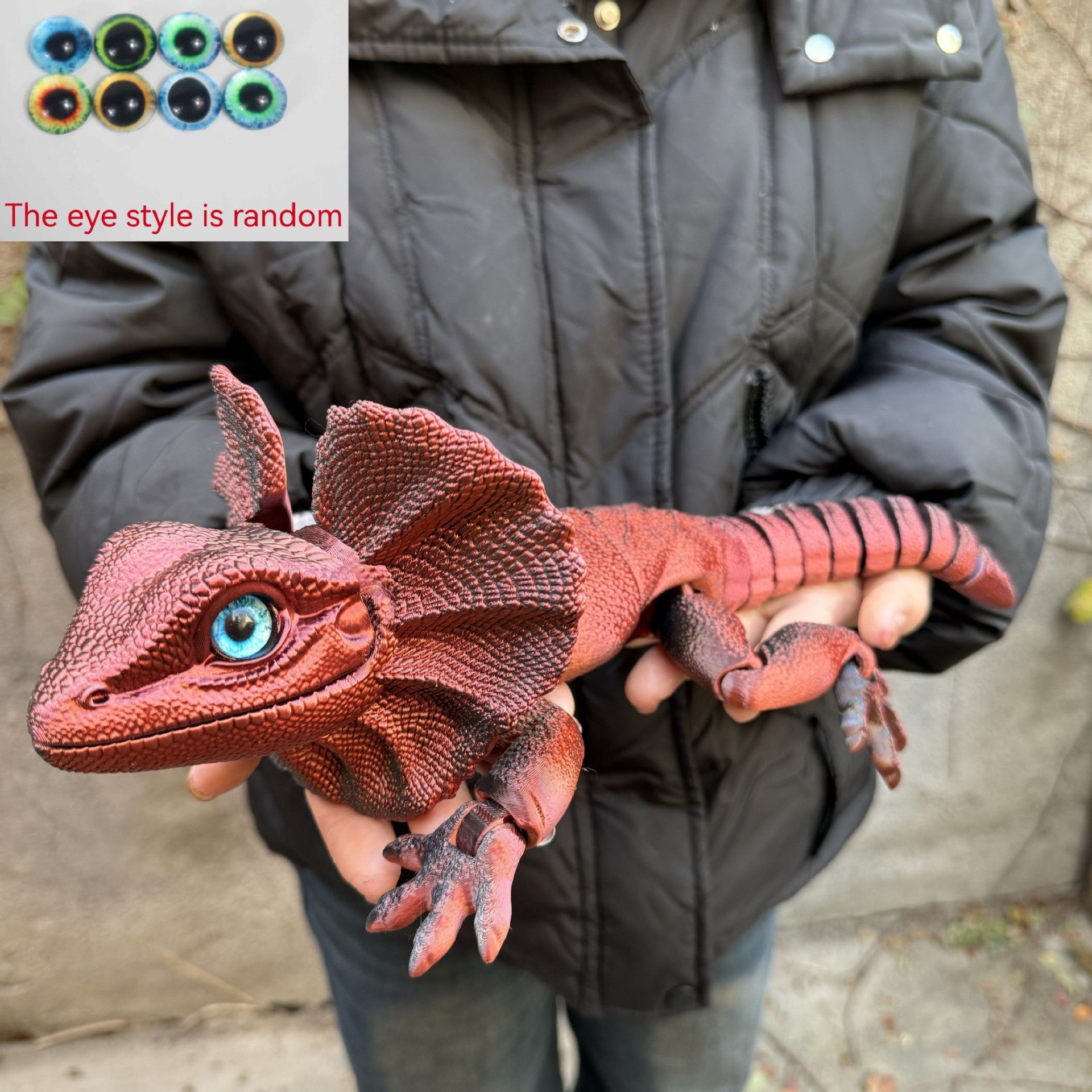 3D-печатная фигурка ящерицы-парусника, подвижные суставы, настольный декор