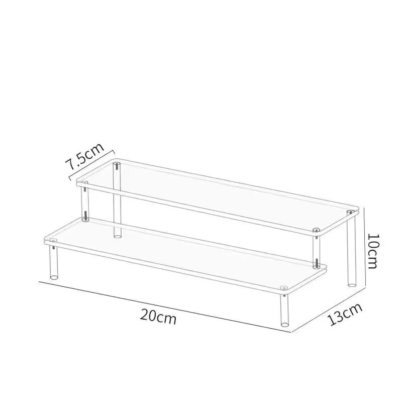 Прозрачный многоярусный органайзер для духов 20x13x10cm - 2 Tier
