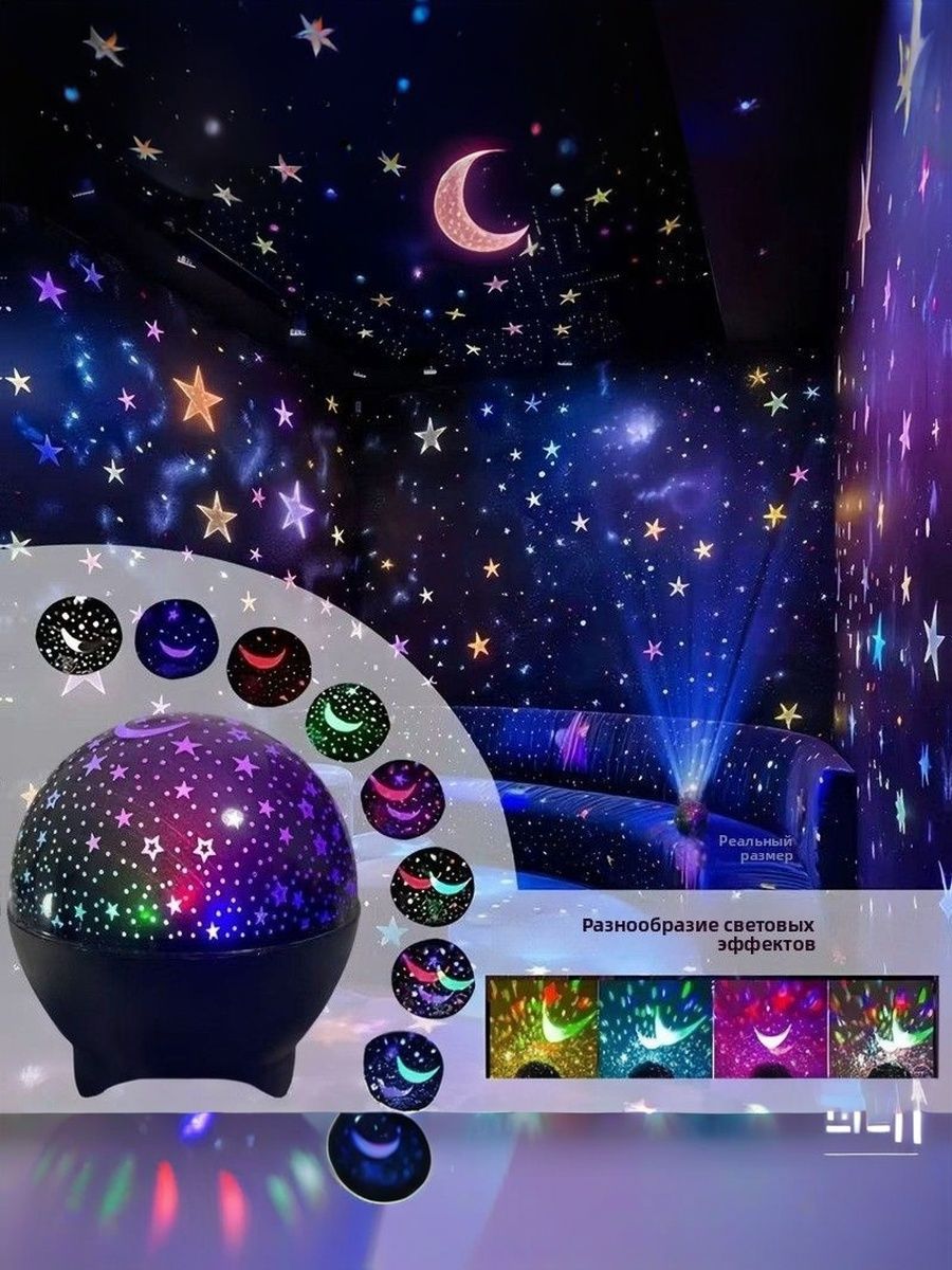 Ночник-проектор "Северное сияние" с пультом, 3D-эффект для спальни, детский подарок