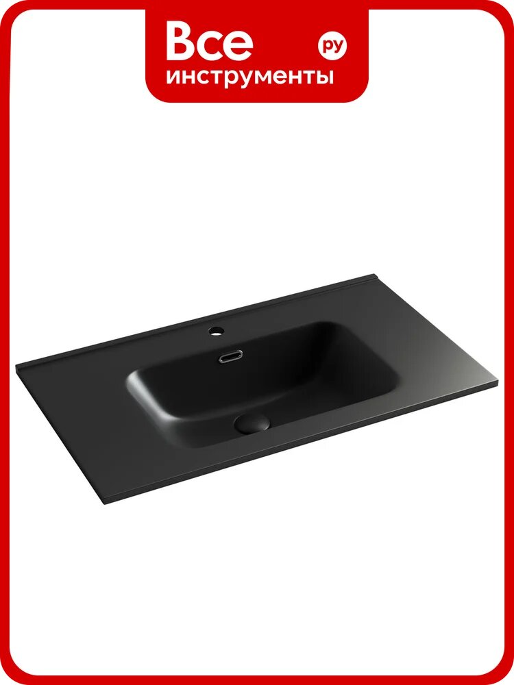 Умывальник накладной прямоугольный Ceramicanova Element черный матовый, 810х465х180мм CN7005MB