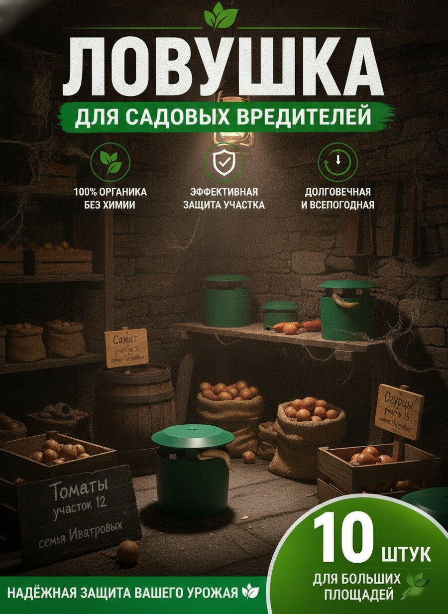 Ловушка для садовых вредителей из прочного пластика высота 9.5 см диаметр 11.3 см защита от слизней и улиток без химии