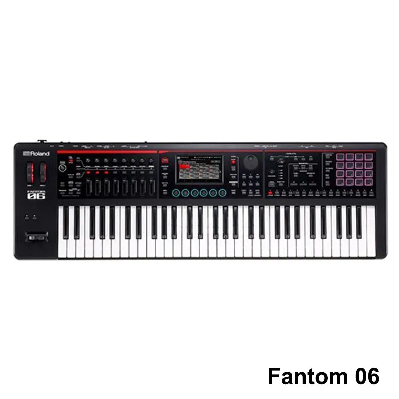 Профессиональный музыкальный рабочий станция Roland FANTOM-06, 61 клавиша с полувзвешенной механикой, цветной сенсорный экран, MIDI-синтезатор для аранжировки и сценических выступлений.
