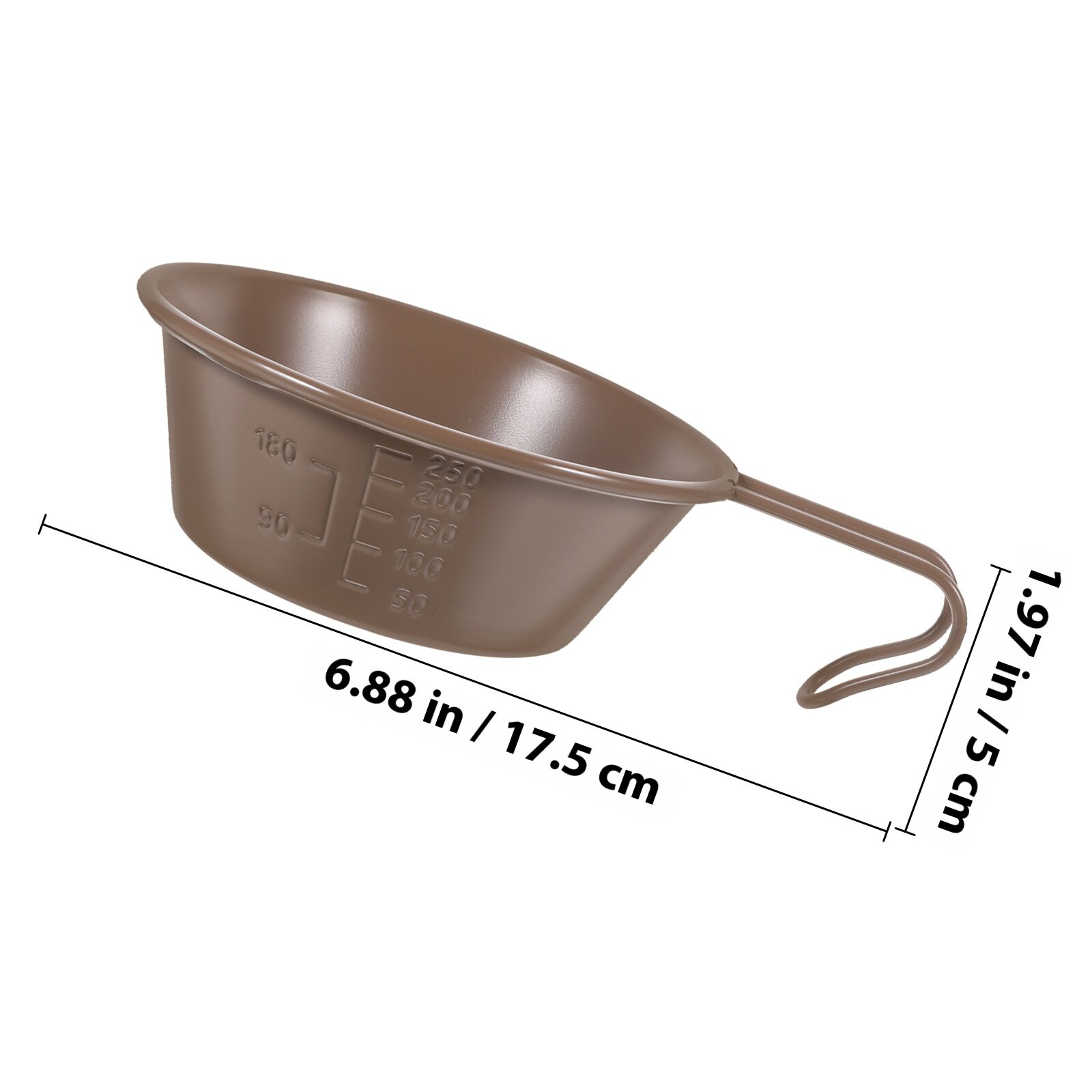 Стальная Чашка Для Пикника Коричневого Цвета Объемом 17.50X12.00X5.00Cm