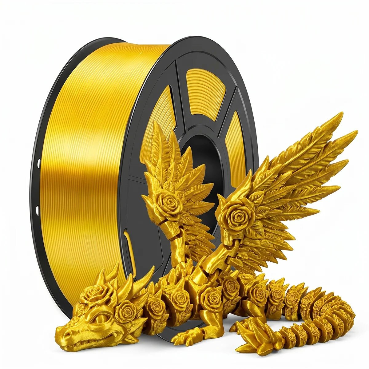 Золотая PLA Silk нить 1.75 мм, 250г
