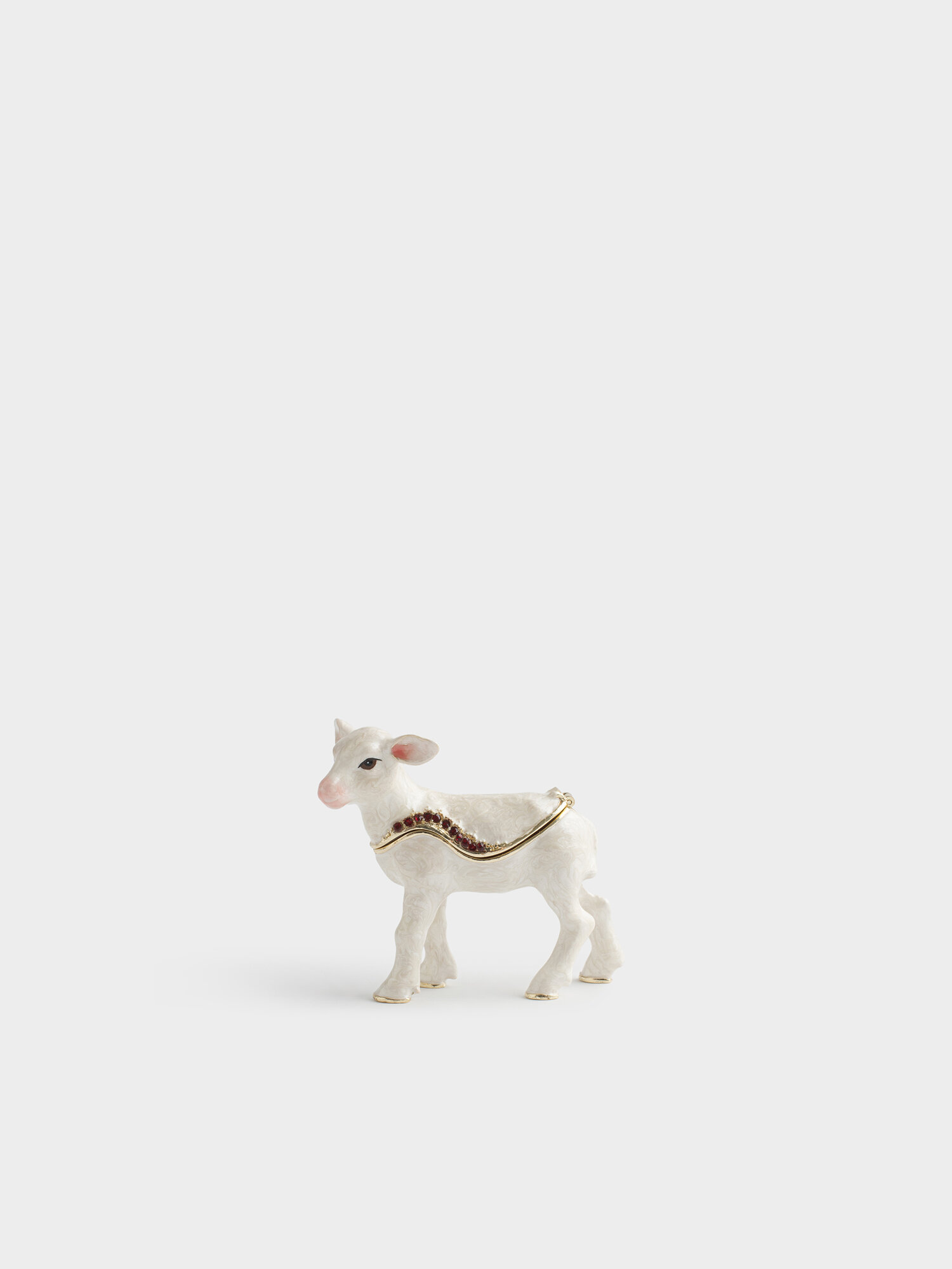 Шкатулка, 8x8 см, металл, молочная, Ягненок, Lamb, Kuchenland