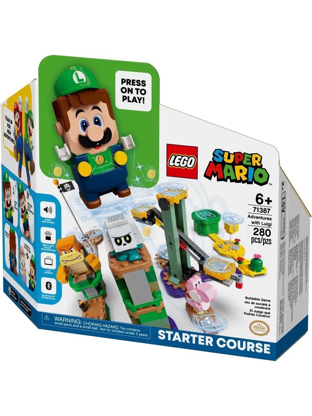 Лего Super Mario серия, LEGO 71387 Adventures with Luigi Starter Course, lego конструктор для мальчика, лего для девочек
