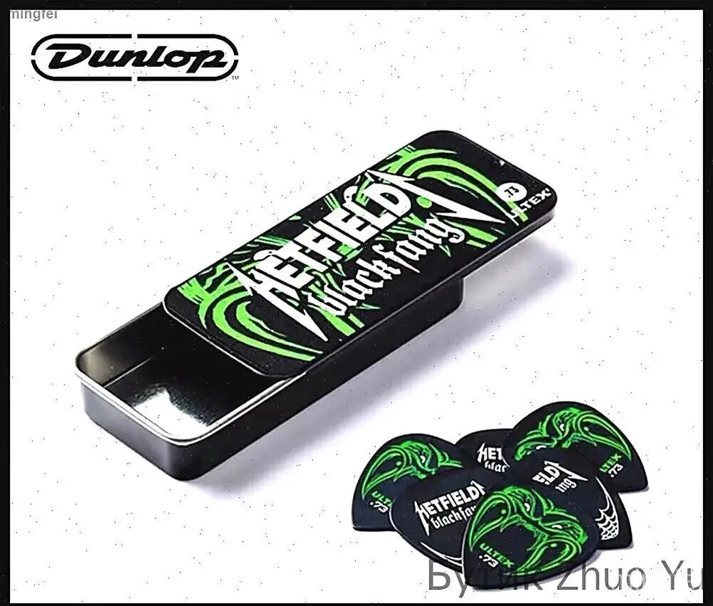 Качественные медиаторы Dunlop Black Fang 0.94мм, упакованы в боксе по 6 штук