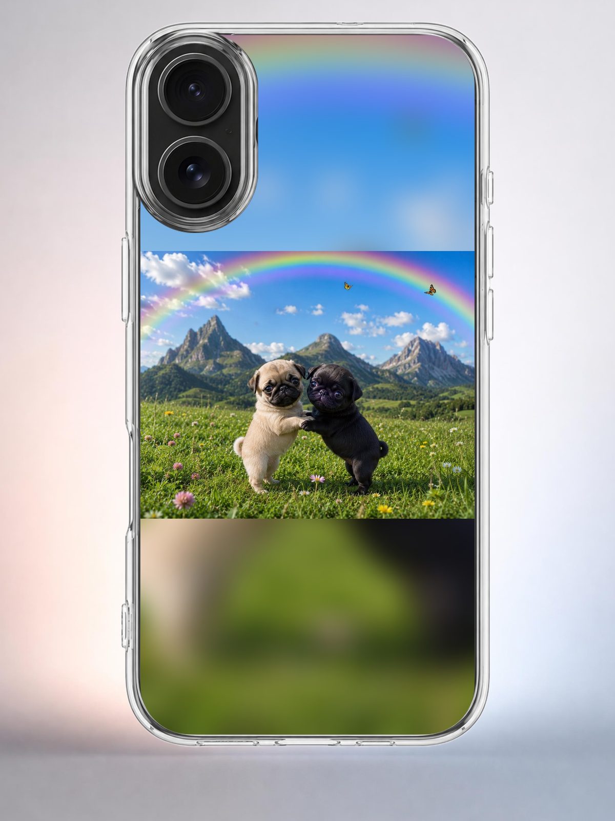 Чехол iPhone 16 Два мопса Y2K Indie Sleaze