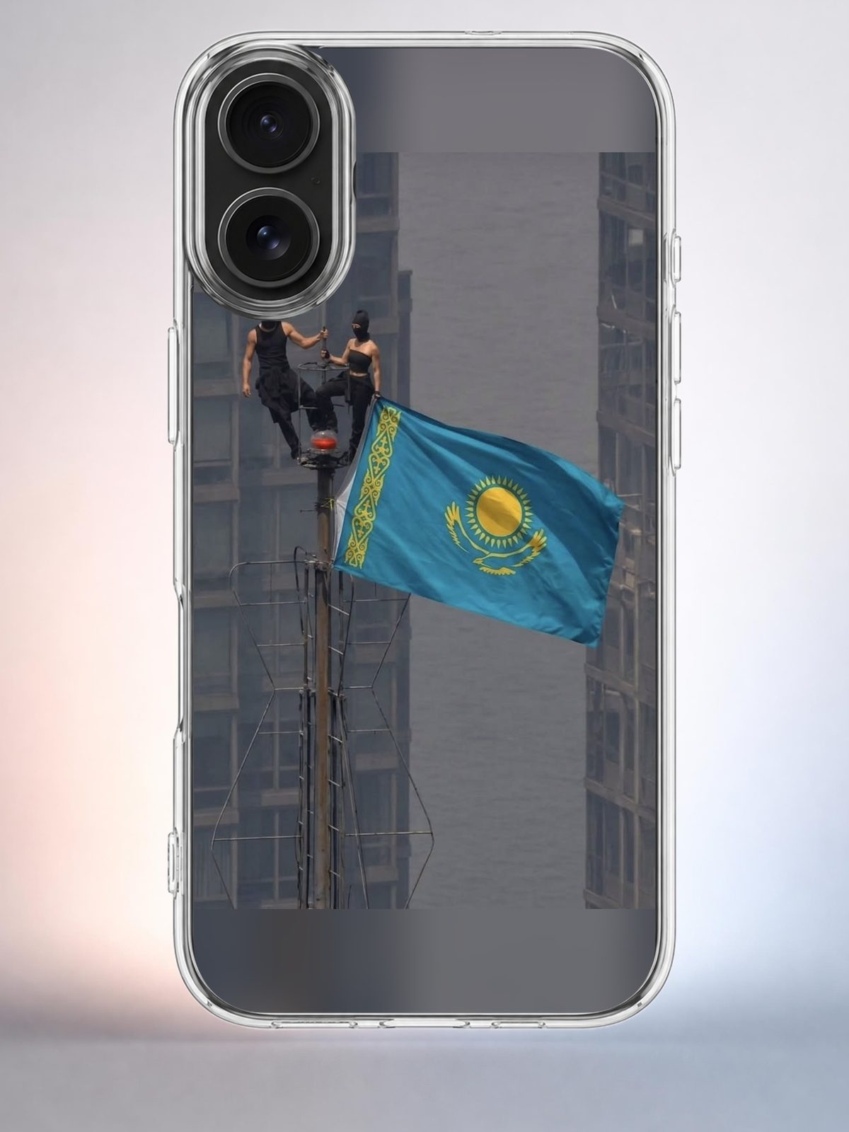 Чехол iPhone 16 Казахстан флаг Y2K Indie Sleaze