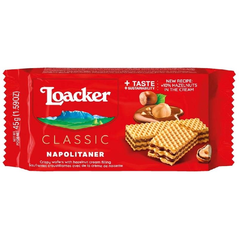 Вафли LOACKER CLASSIC Наполитанер 45г