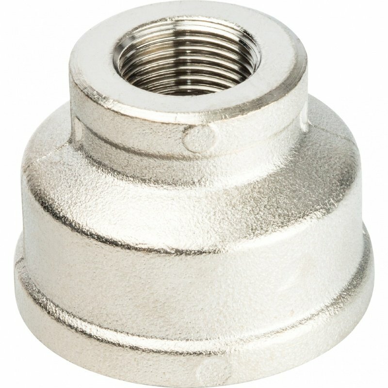 Муфта резьбовая переходная 1" x 3/8" ВР никель STOUT