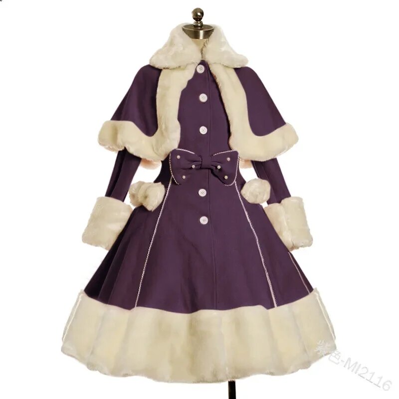 Ретро готическое платье Лолита из спандекса Фиолетовый, XL, purple