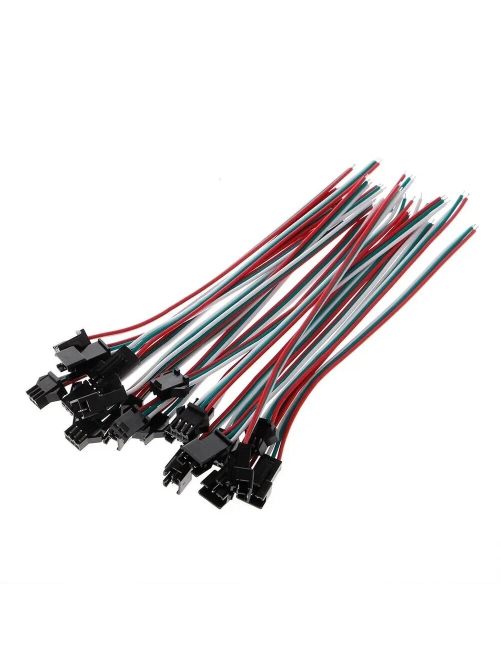 10 пар разъемов JST SM 3-pin для WS2812B, Черный, Единиц в одном товаре 1