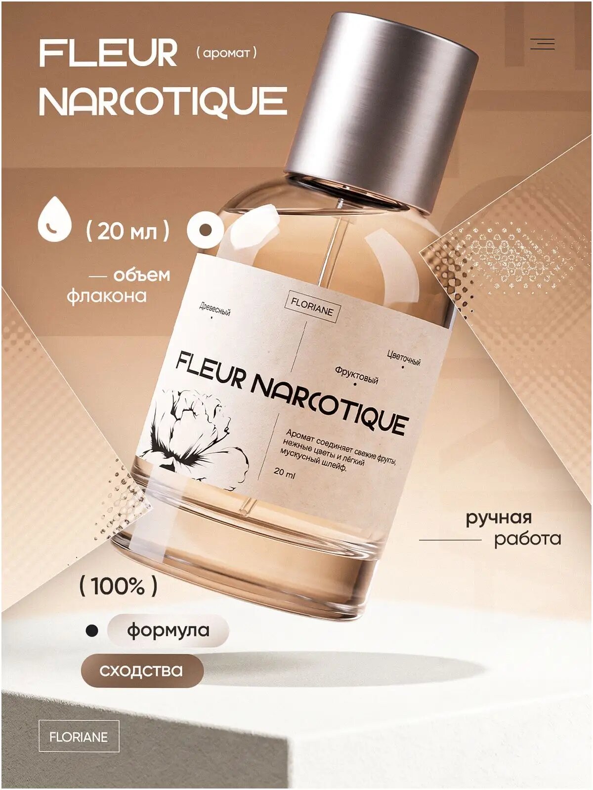 Духи женские стойкие FLEUR NARCOTIQUE, 20 мл