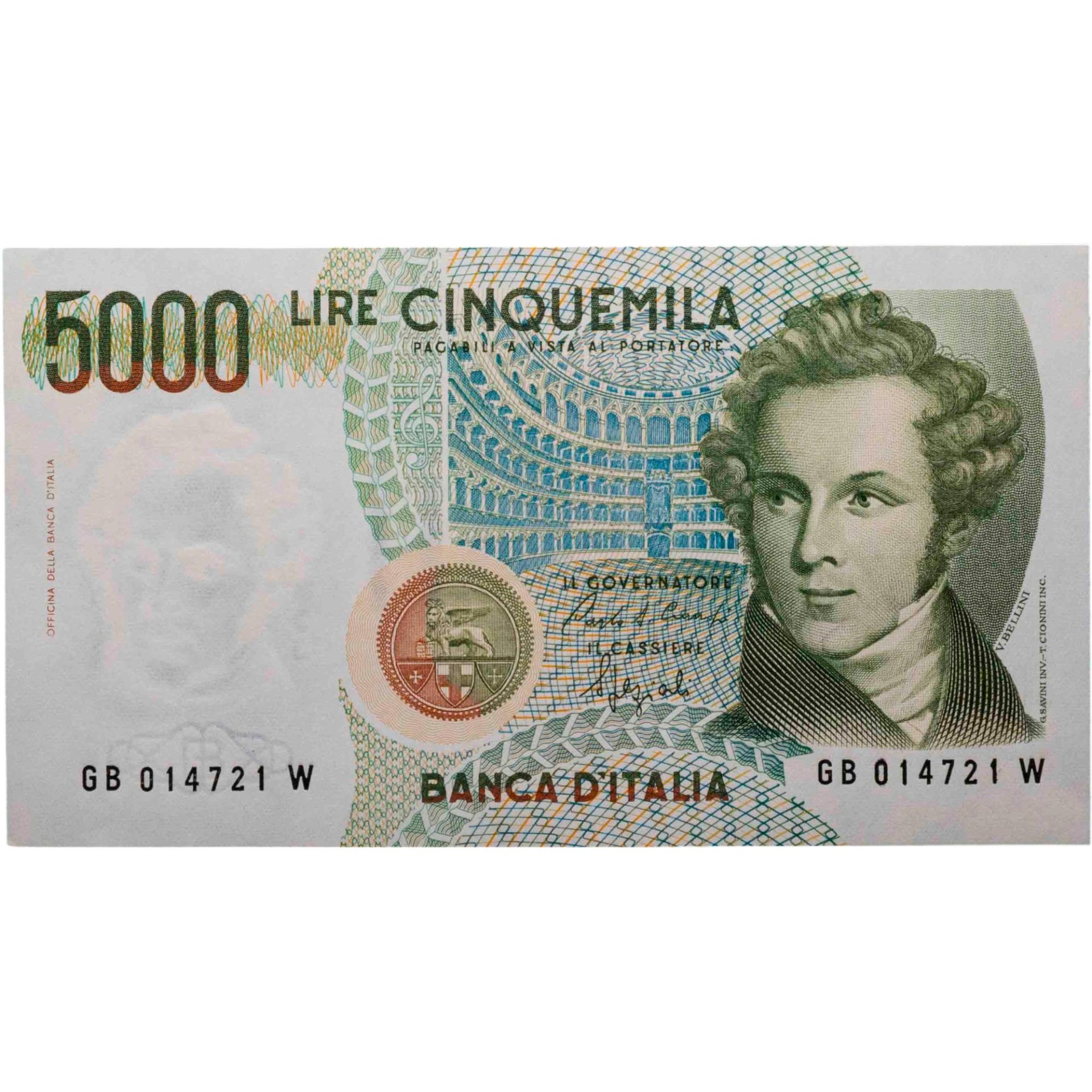 Италия 5000 лир 1985 Pick 111b
