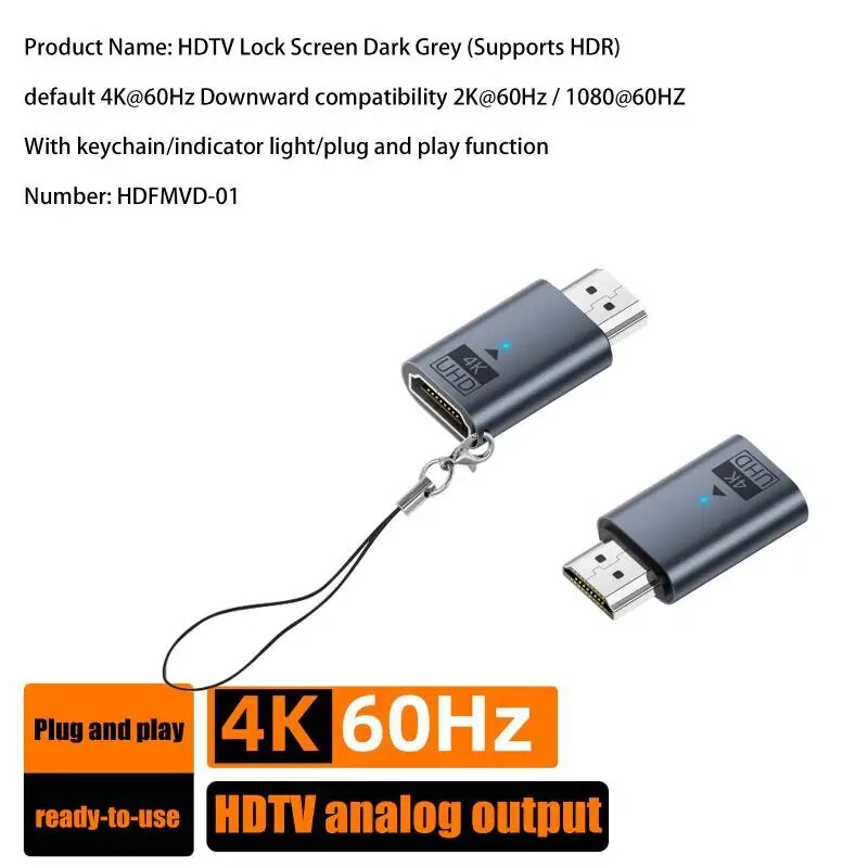 SAFENH Эмулятор EDID для виртуального монитора HDR 4K@60Hz