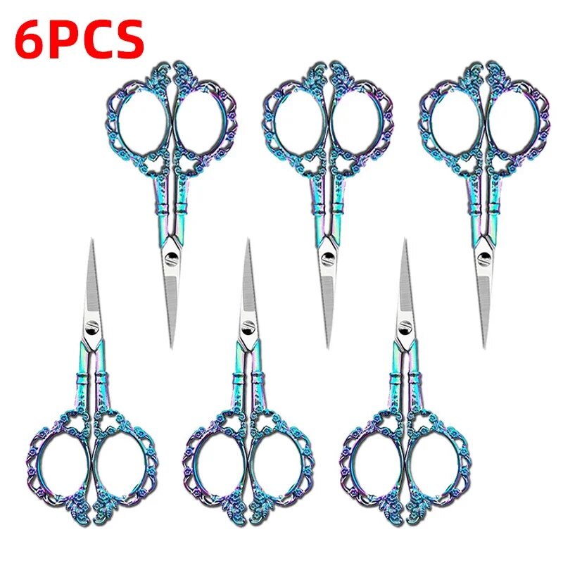 Ретро ножницы из нержавеющей стали для рукоделия F Scissor 6pcs