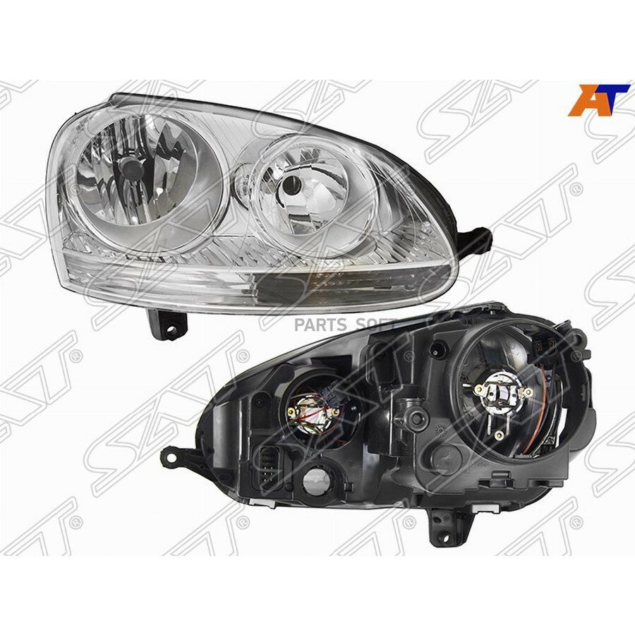 Фара Volkswagen Golf 03-09 / Jetta 05-10 (Справа/ Галоген/ Ручная регулировка) от официального дистрибьютора, SAT, артикул ST4411171R