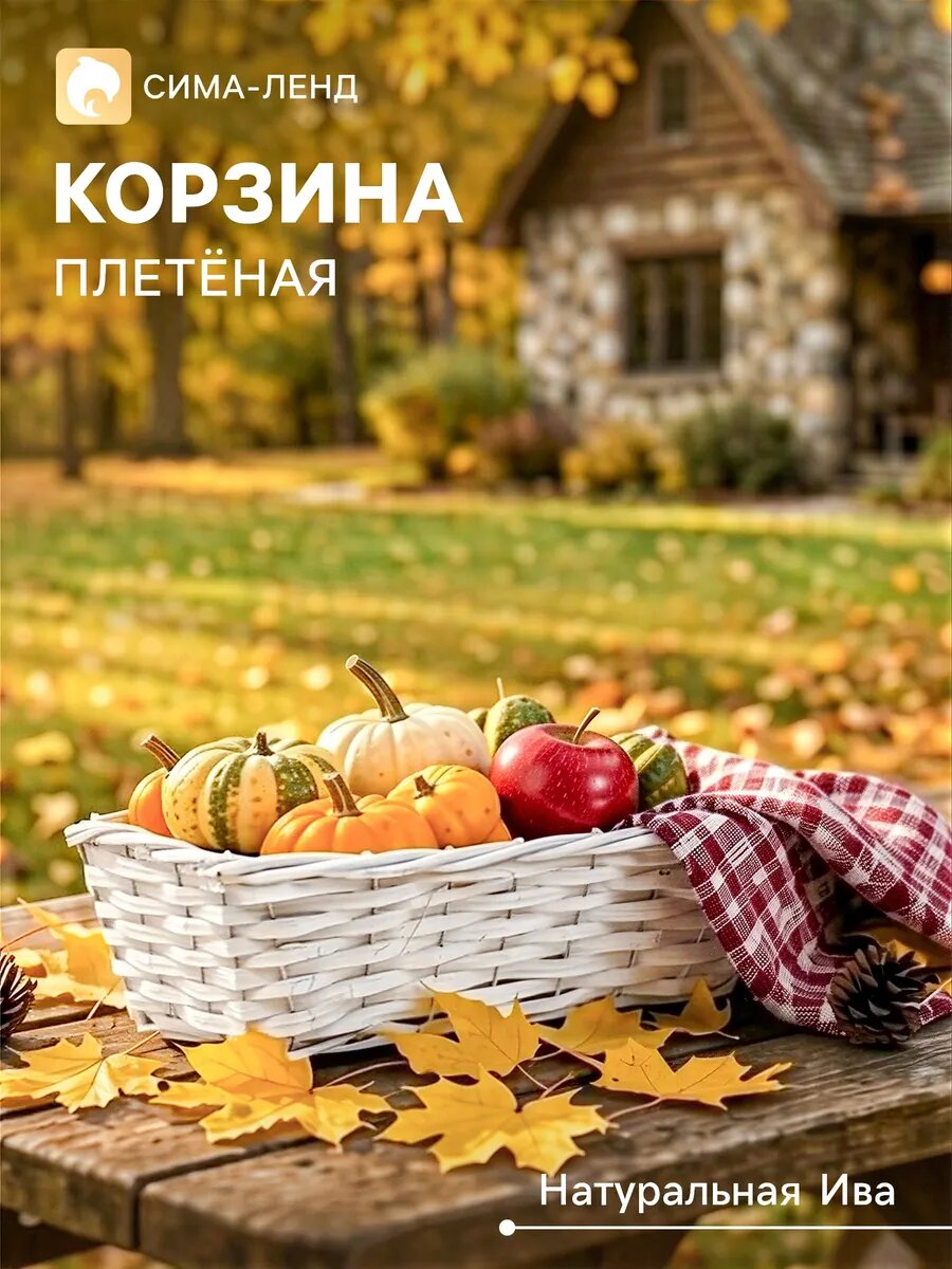 Корзина плетёная для хранения, 37×15×10 см, лоза