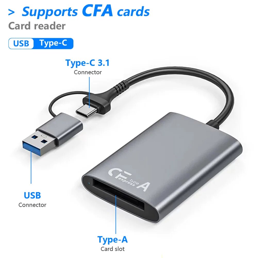 Кардридер USB Type-C CFexpress Type A, Support CFA card