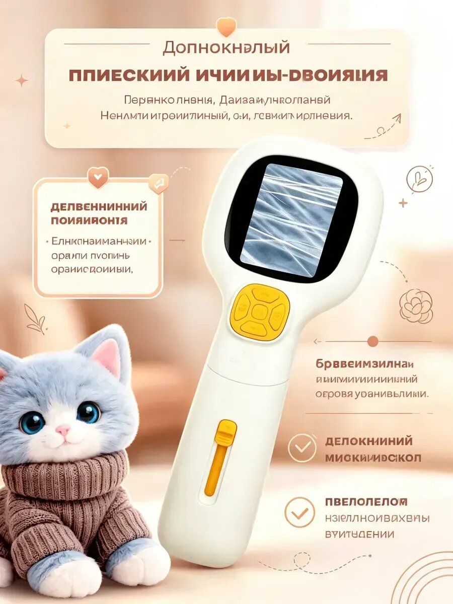 Цифровой микроскоп лупа для детей, белый, белый,0.3, портативный,5-7 лет,1000, false
