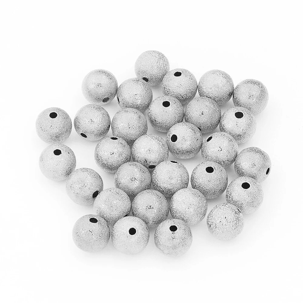 Серые бусины-шарики Rhodium, 3-12 мм