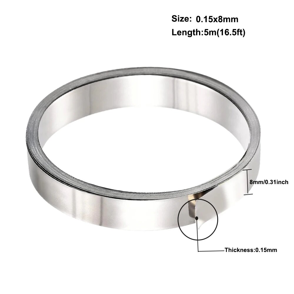 Никелевая лента 0.15x8mm 5m для сварки 18650