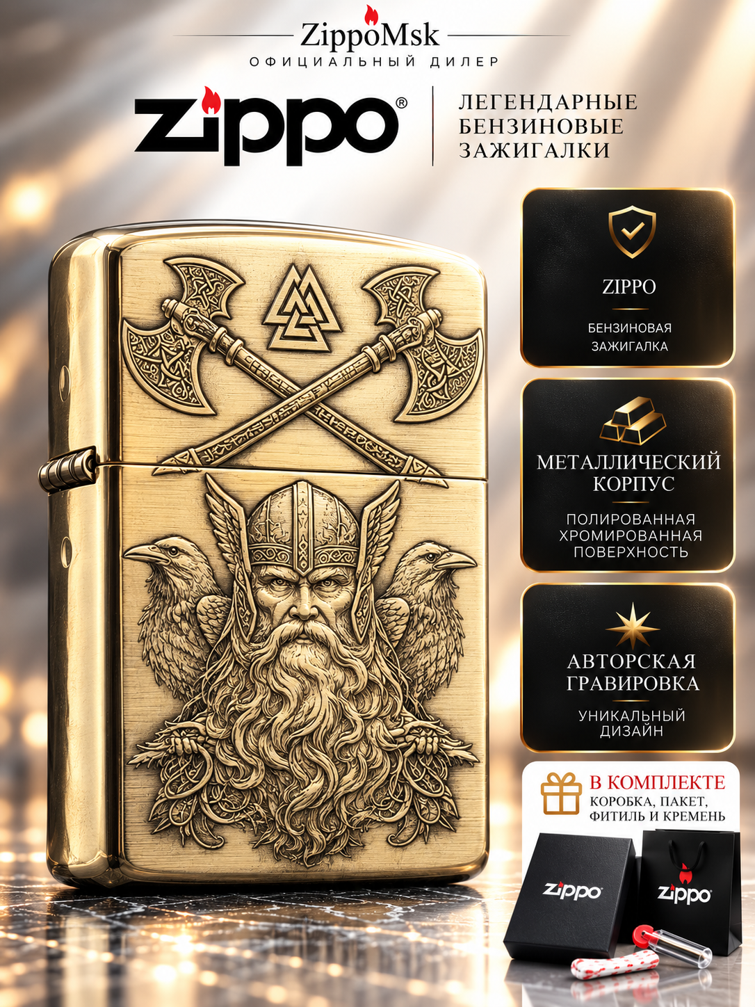 Зажигалка Zippo Armor Viking Valhalla