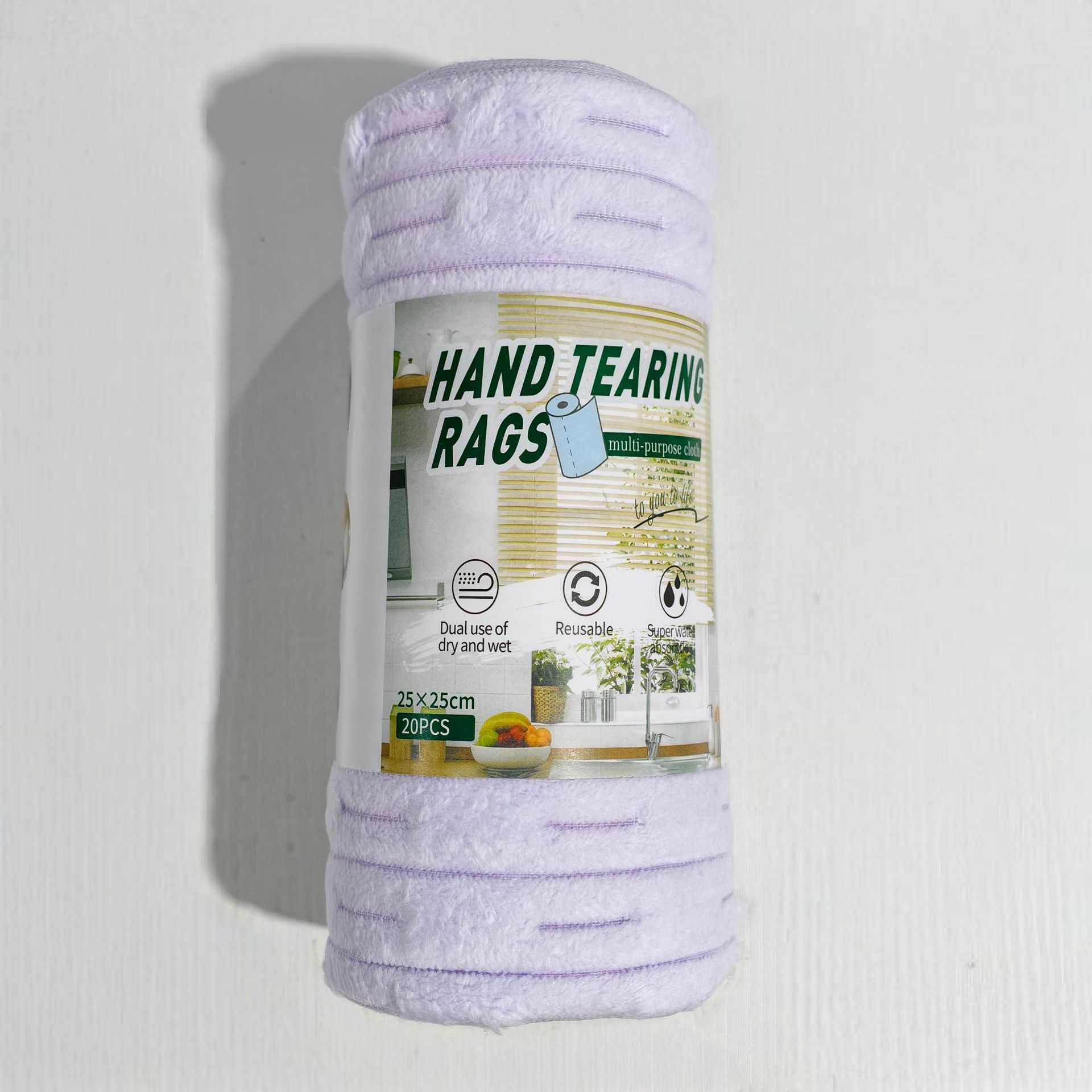 Фиолетовая тряпка из флиса для кухни 25x25 см, 20 шт, абсорбирующая для мытья посуды и уборки
