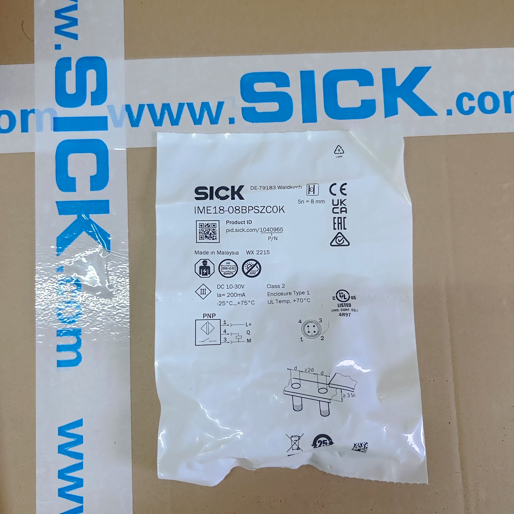 Датчик приближения SICK IME18-08BPSZC0K