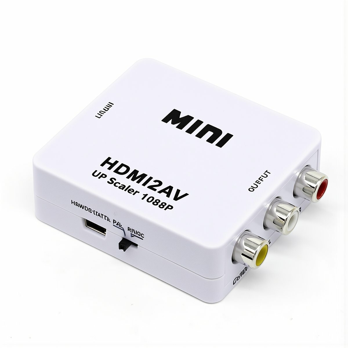 Преобразователь HDMI в AV RCA передача видео и аудио одновременно 1080P белый питание от USB мини