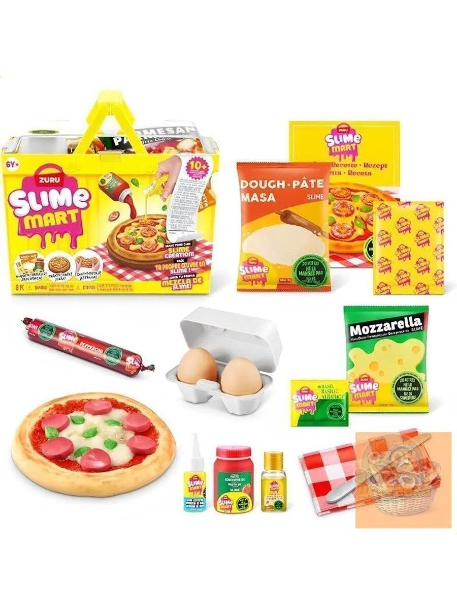Набор для творчества Zuru Pizza Slime в маленькой корзинке для детей