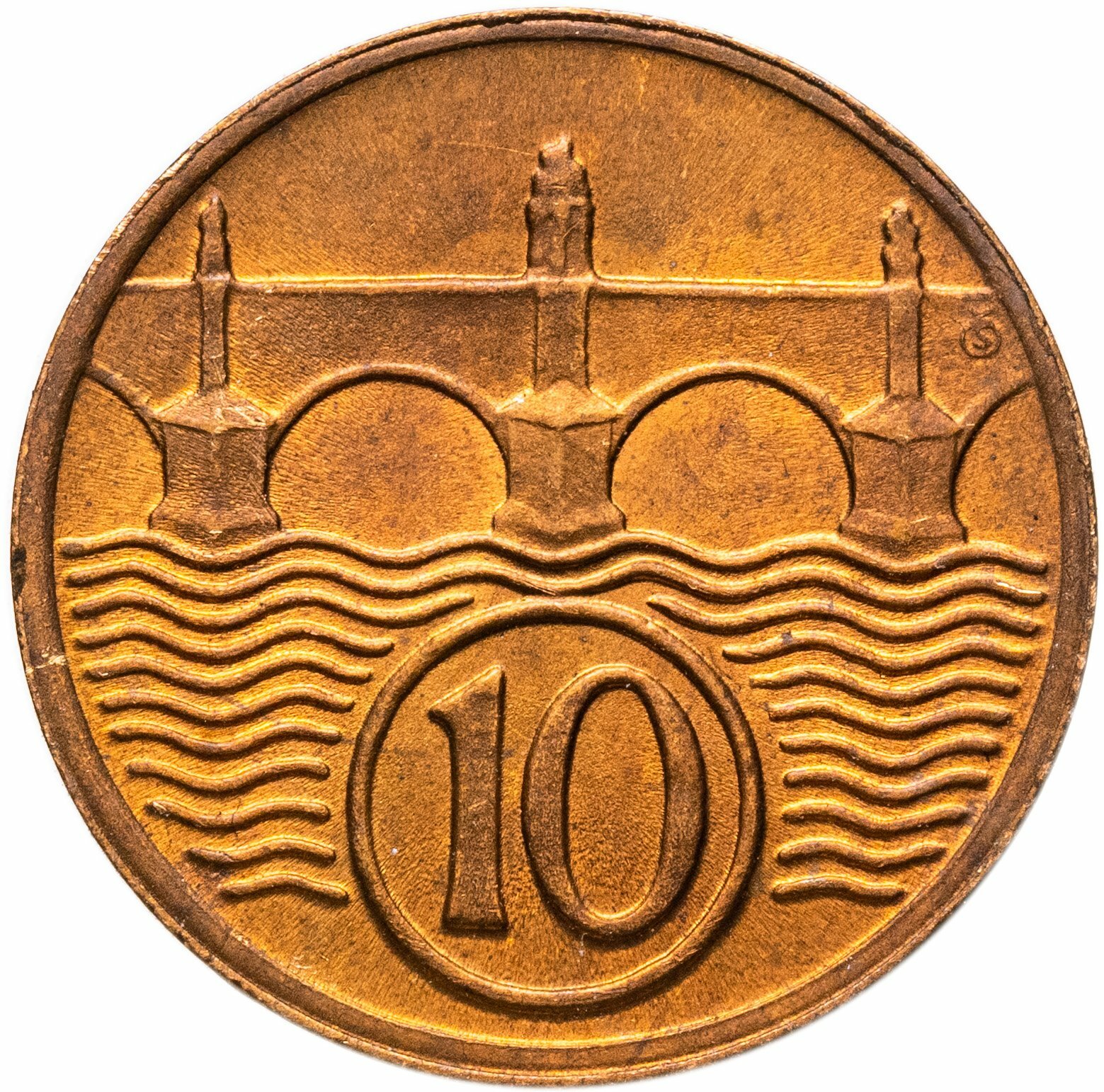 Чехословакия 10 геллеров haleru 1938, Бронза, в сохранности AU-UNC