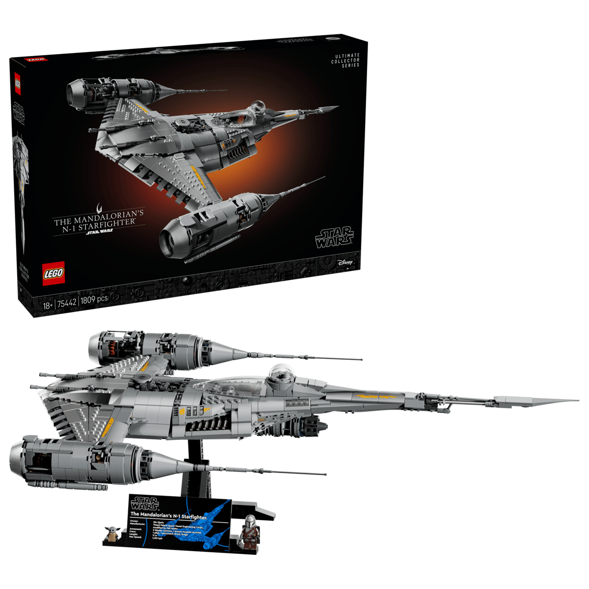 Конструктор LEGO Star Wars Звездный истребитель Мандалорца N-1 75442, 1809деталей, от 18 лет