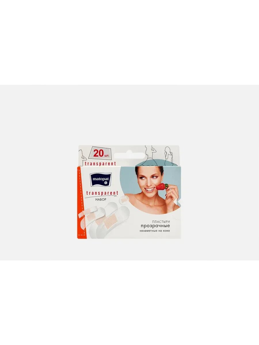 #Matopat Transparent Плаcтыри 20шт#