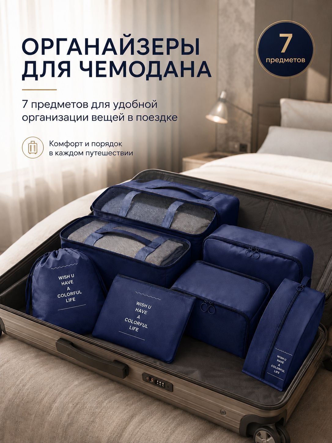 Органайзер для чемодана MatYm 7 шт — кофры для хранения вещей