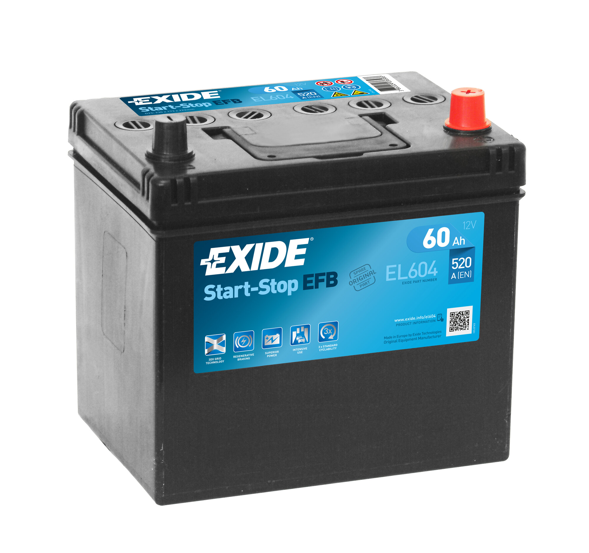 Батарея аккумуляторная Maintenance, 12в 60а/ч Exide EL604