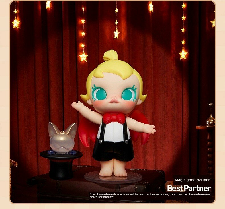 Фигурка POPMART Baby Molly из серии Meow-tastic Fun Blind Box "Magic Partner", милая кошачья игрушка,