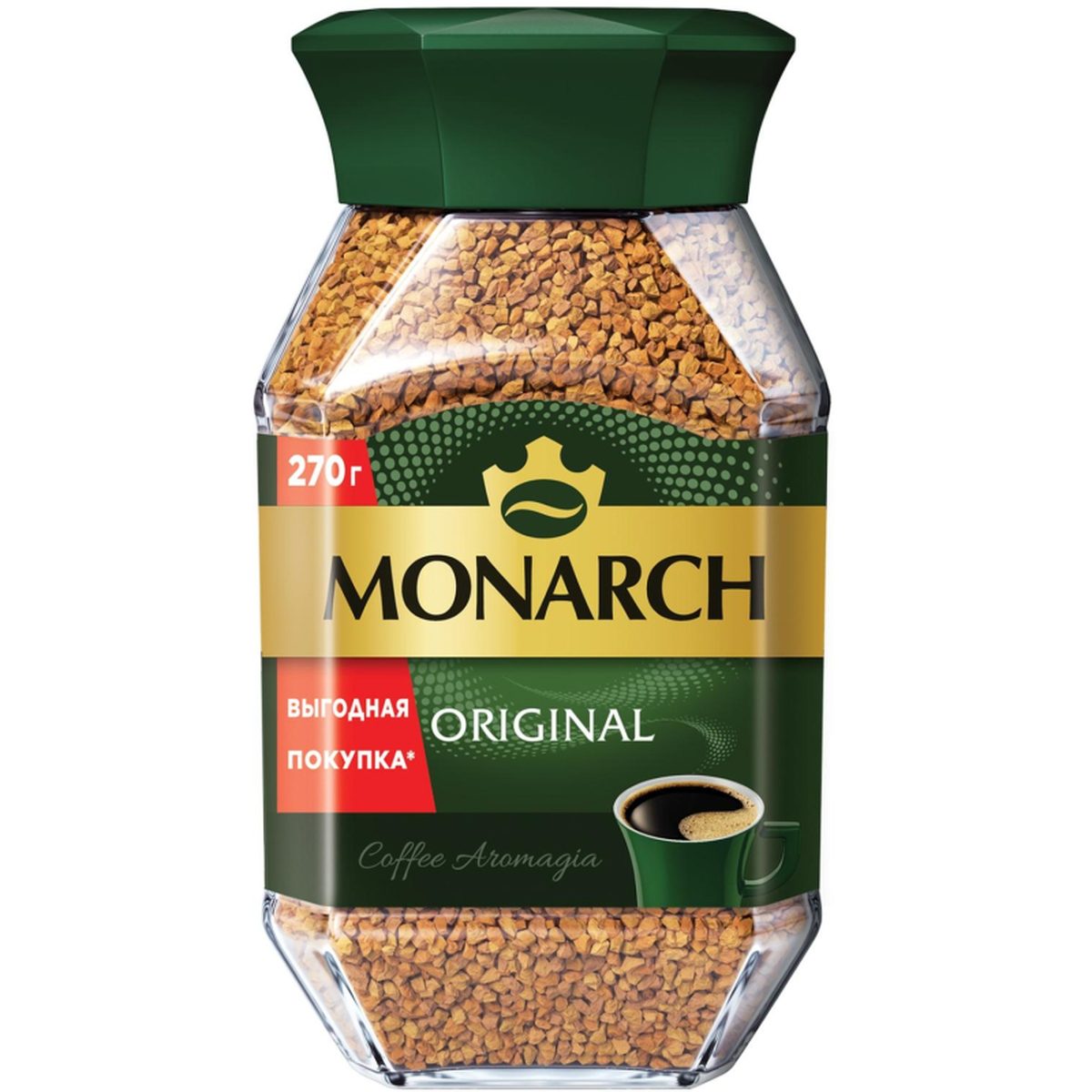 Кофе растворимый сублимированный Monarch Original 270г (стеклянная банка), 1шт.