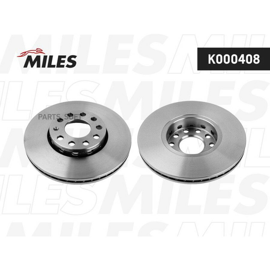 Диск тормозной Audi 100 91-, A4 95-08, A6 95-05; VW Passat 97-00 передний вентилируемый Miles MILES K000408 | цена за 1 шт