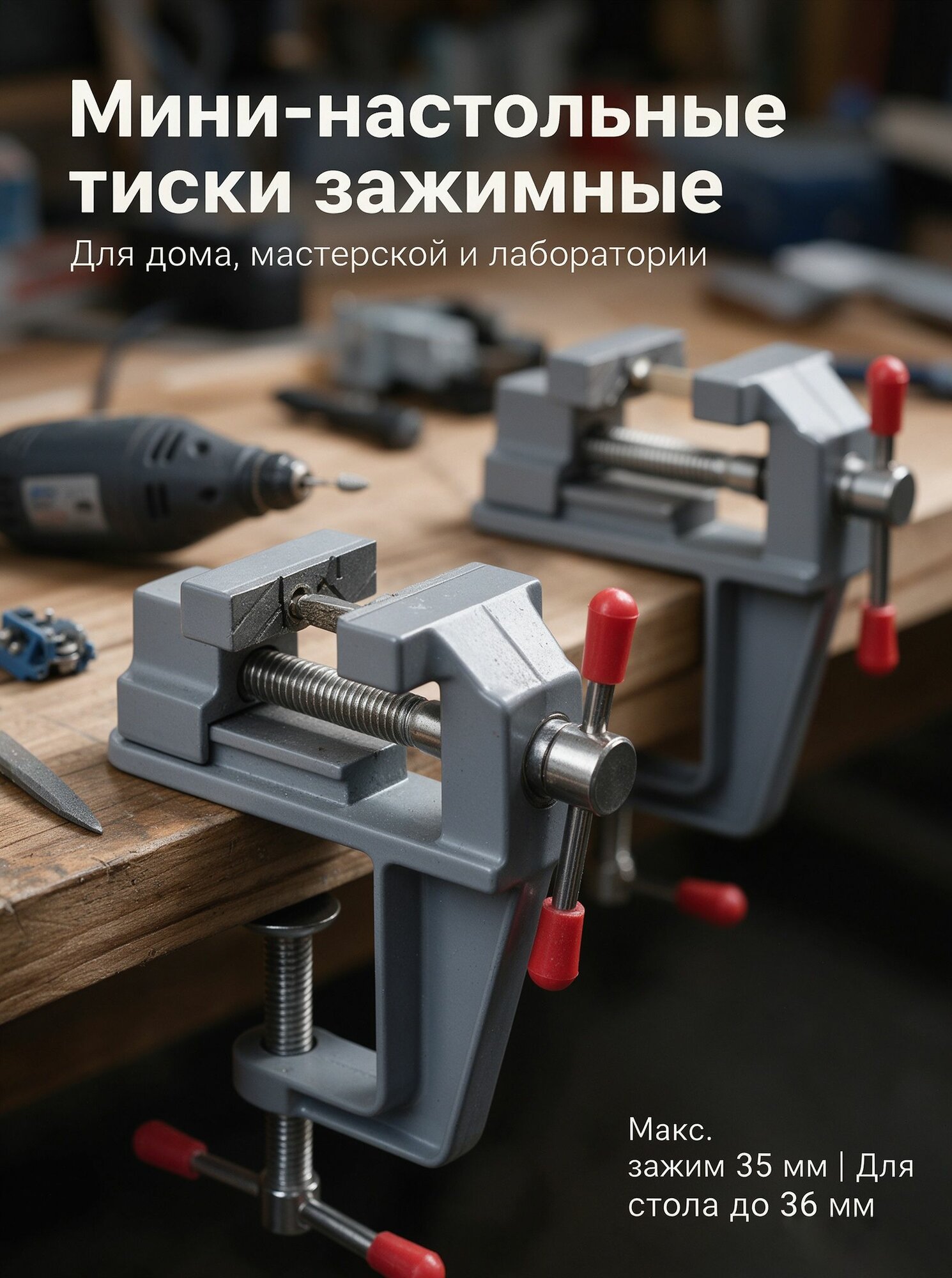 Мини-тиски настольные зажимные 35 мм Столевой тиск для дома, моделизма и лаборатории