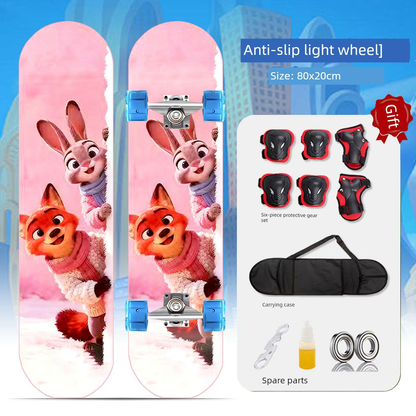 Zootopia D Анти-проскальзывание Скутер с Яркими Большими Колесами для Детей 6-12 Лет Начальный Модель