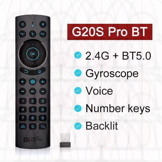 Аэромышь G20S Pro BT c гироскопом, подсветкой и голосовым управлением для смарт ТВ приставки