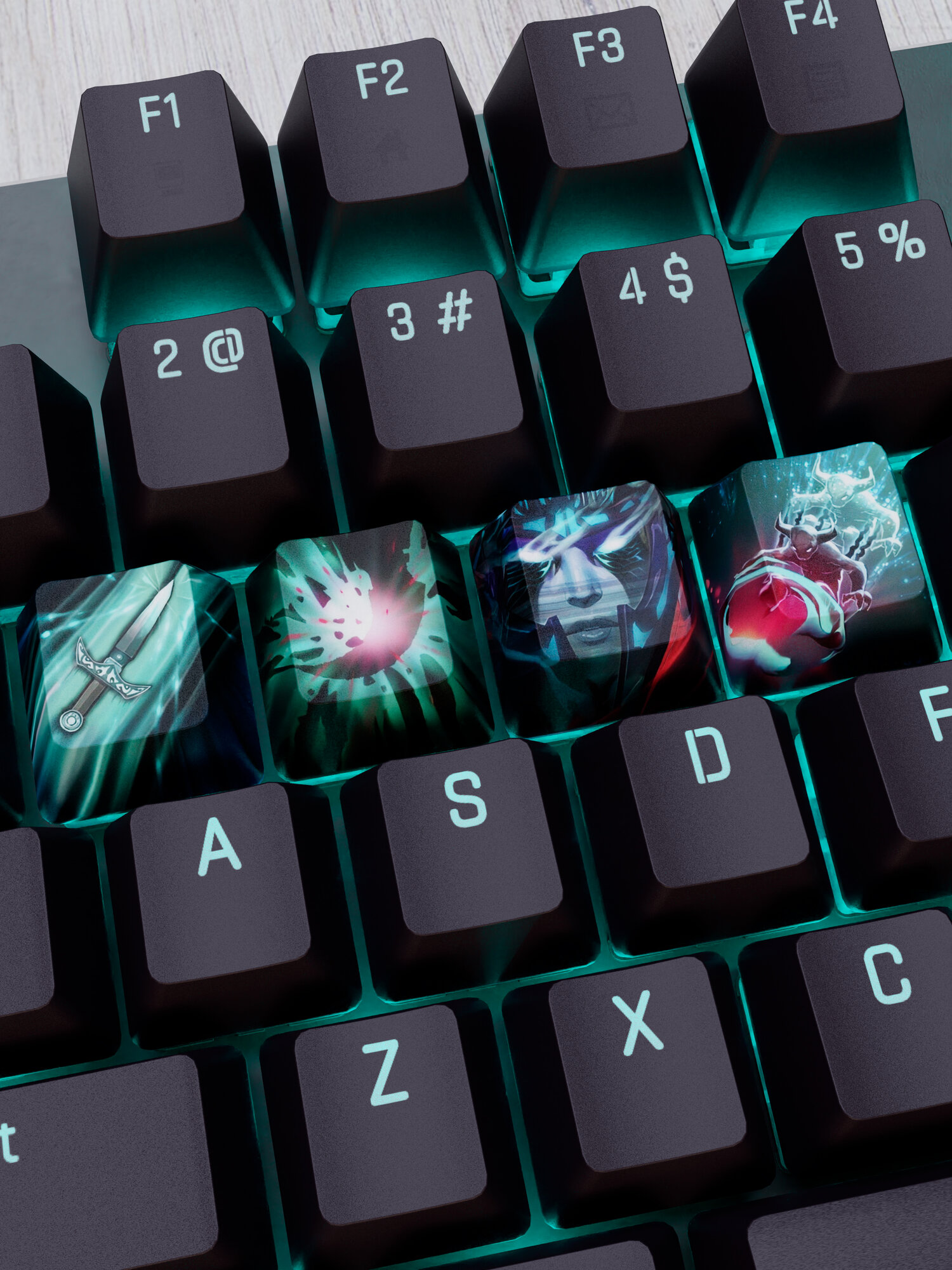 Кейкапы для механической клавиатуры "Фантом Ассасин" аркана дота 2 / "Phantom Assassin" dota 2 arcana/ 4 скилла