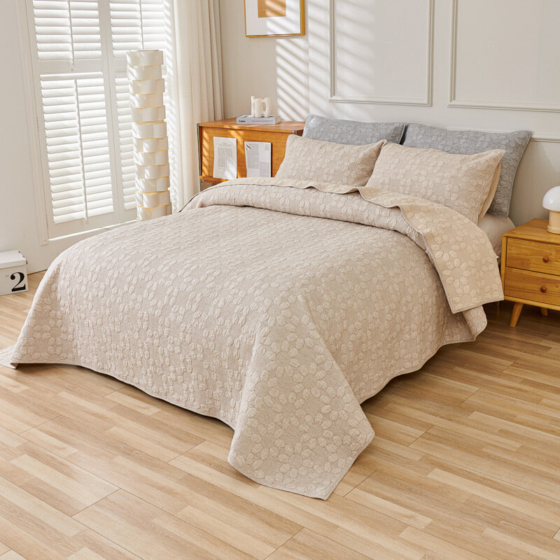 Комплект постельного белья Boge Home Furnishings из высококачественного стеганого хлопкового льна (3 предмета) - простыня и одеяло для кондиционера