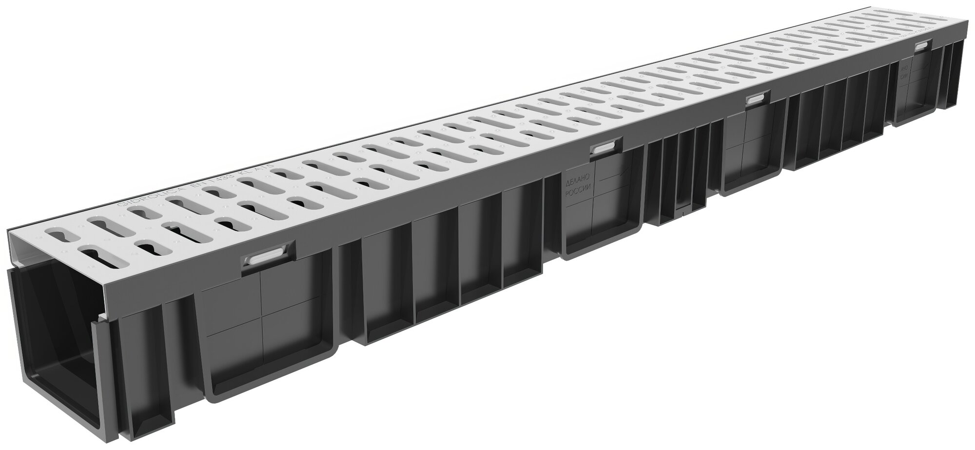Канал пластиковый со стальной решёткой Gidrolica LIght 1000х116х95 мм класс А15