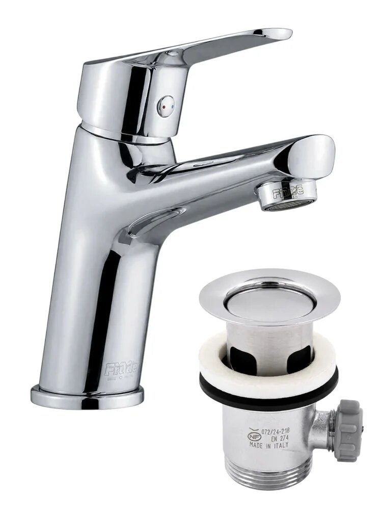 Смеситель для раковины Fiore Kyro Kyro 86CR8110 хром, глянцевый, кран для ванной в раковину, из латуни, рычажный, с керамическим картриджем, с донным клапаном