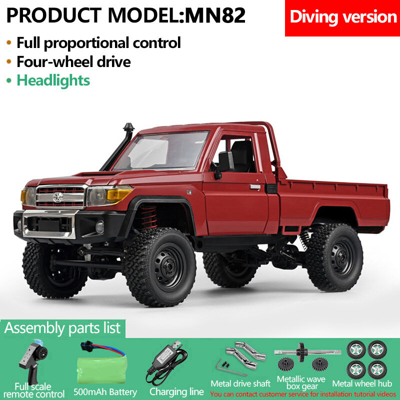 Игрушечная радиоуправляемая модель внедорожника Mangniu MN82 Full Scale 4WD LC79 Toyota Crawler Off-Road Vehicle Simulation RC Pickup Remote Control Car