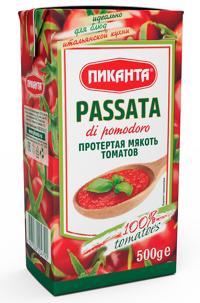 Упаковка из 9 пачек Томаты Пиканта протертая мякоть пак 500г